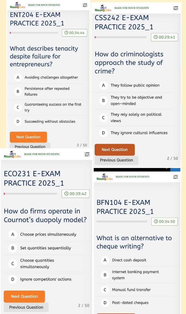 NOUN MOCK E-EXAMS (CBT) – NounGeeks